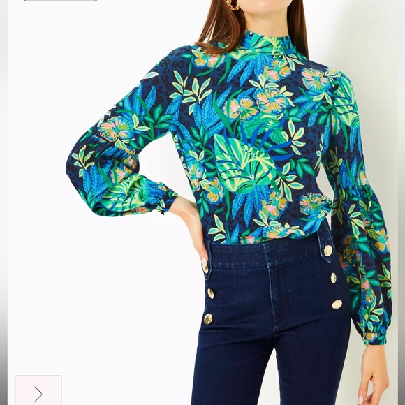 Lilly Pulitzer | Tops | Nwt Lilly Pulitzer Whitaker Silk Top Long ...